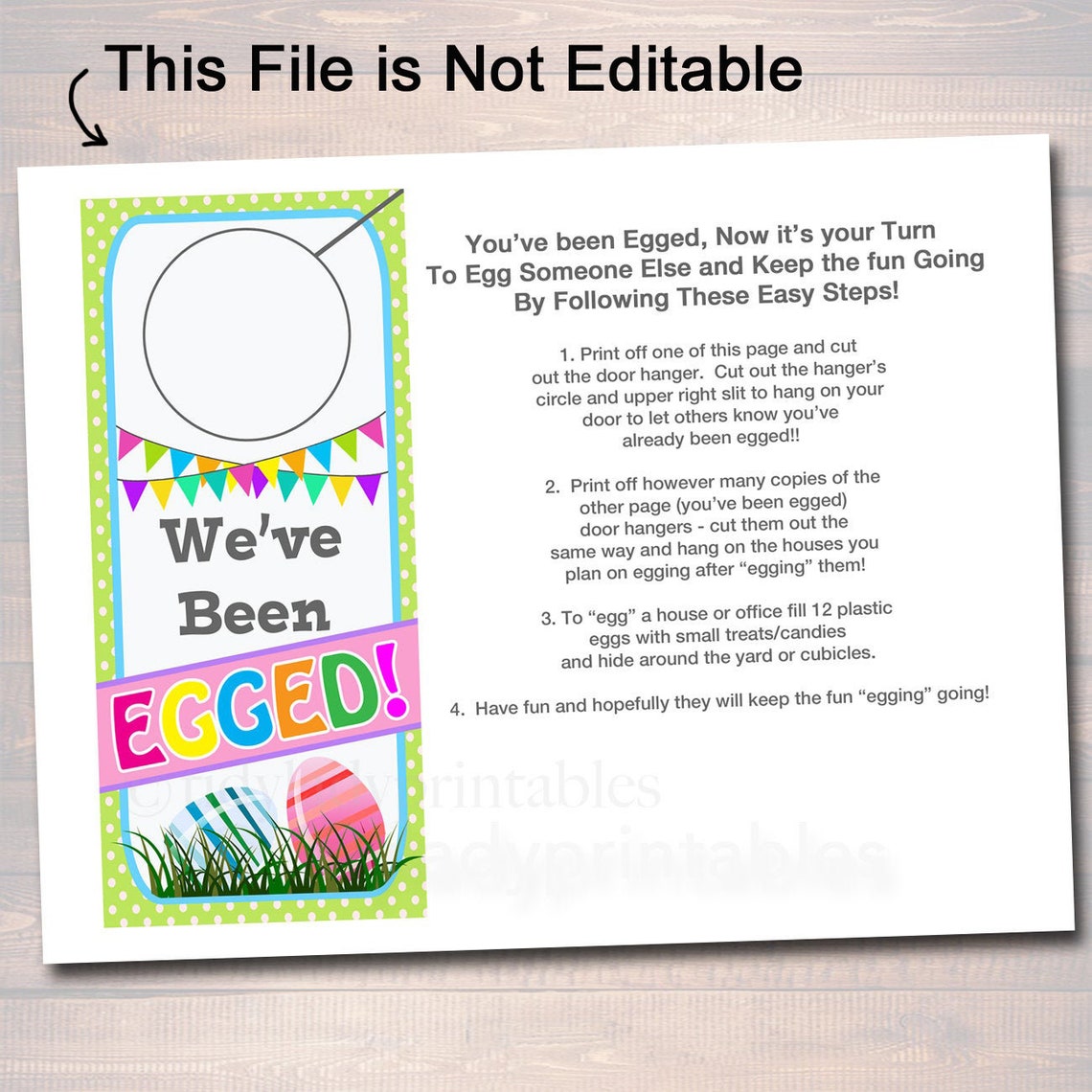 You've Been Egged Door Hangers: Easter Egg Hunt Printable (editable PDF ...