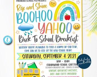 Boo Hoo Yahoo Breakfast Social Printable PTA PTO Flyer Invite School ...
