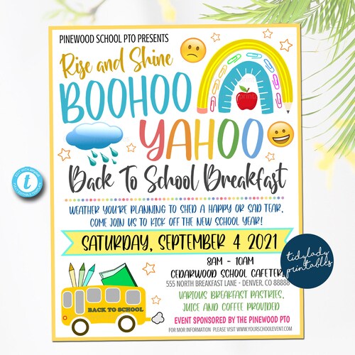 EDITABLE Boo Hoo Woo Hoo Yahoo Breakfast Social Printable PTA - Etsy
