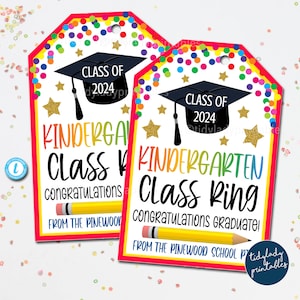 Graduation Class Ring Gift Tags, Happy Graduation Day, Teacher Student ...