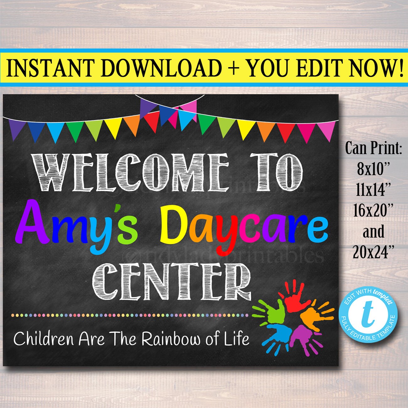 EDITABLE Daycare Door Sign Child Care Sign Daycare Door | Etsy Canada