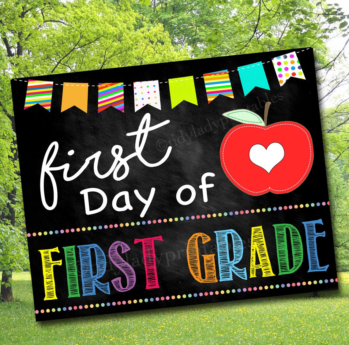 First Day of 1st Grade Photo Prop Printable 1st Grade School | Etsy