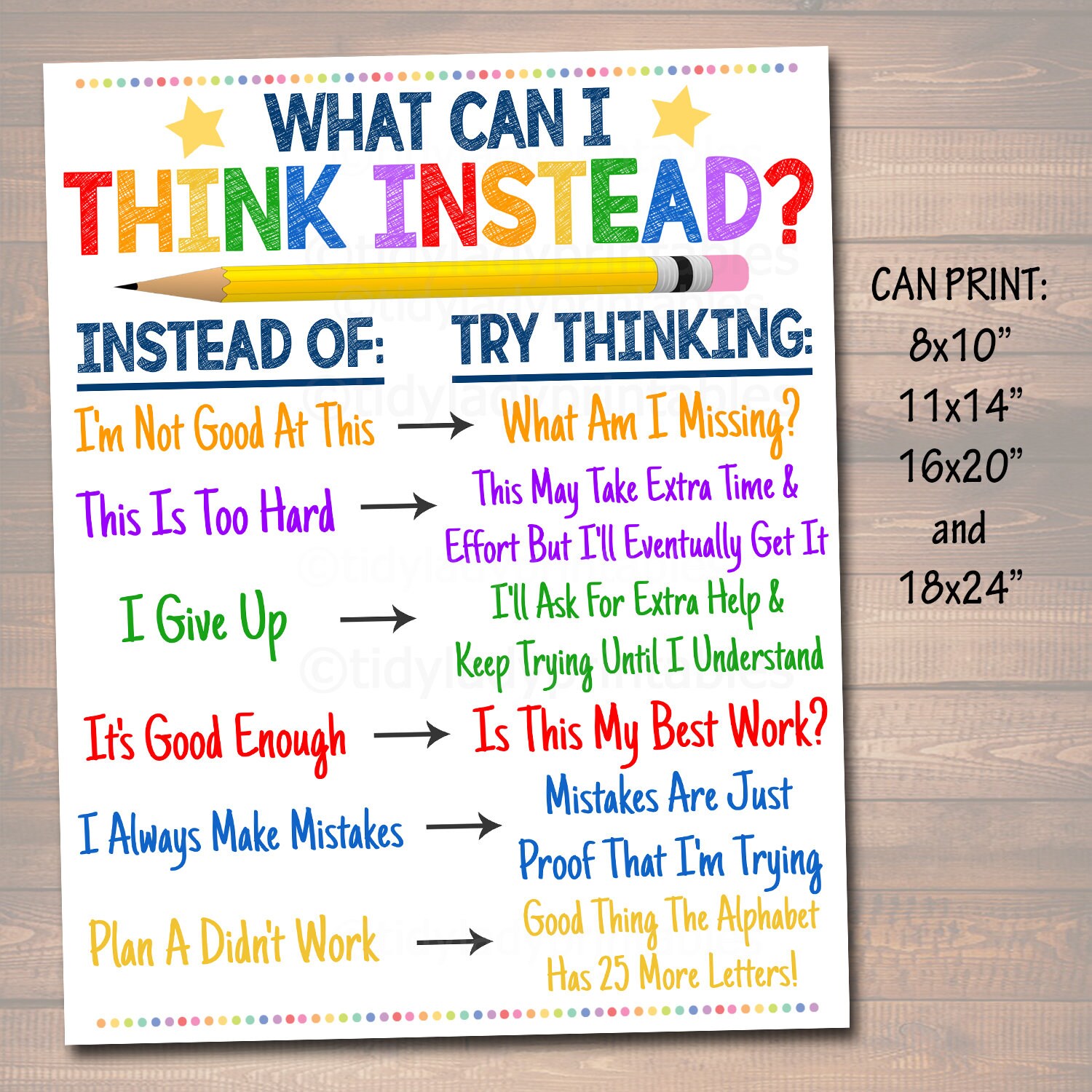 What Can I Think Instead Poster: Classroom Counselor Office Decor ...