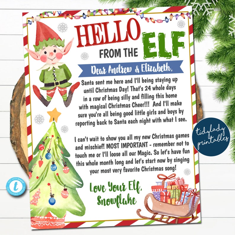 Elf Arrival Letter: Editable Christmas Printable Template - Etsy