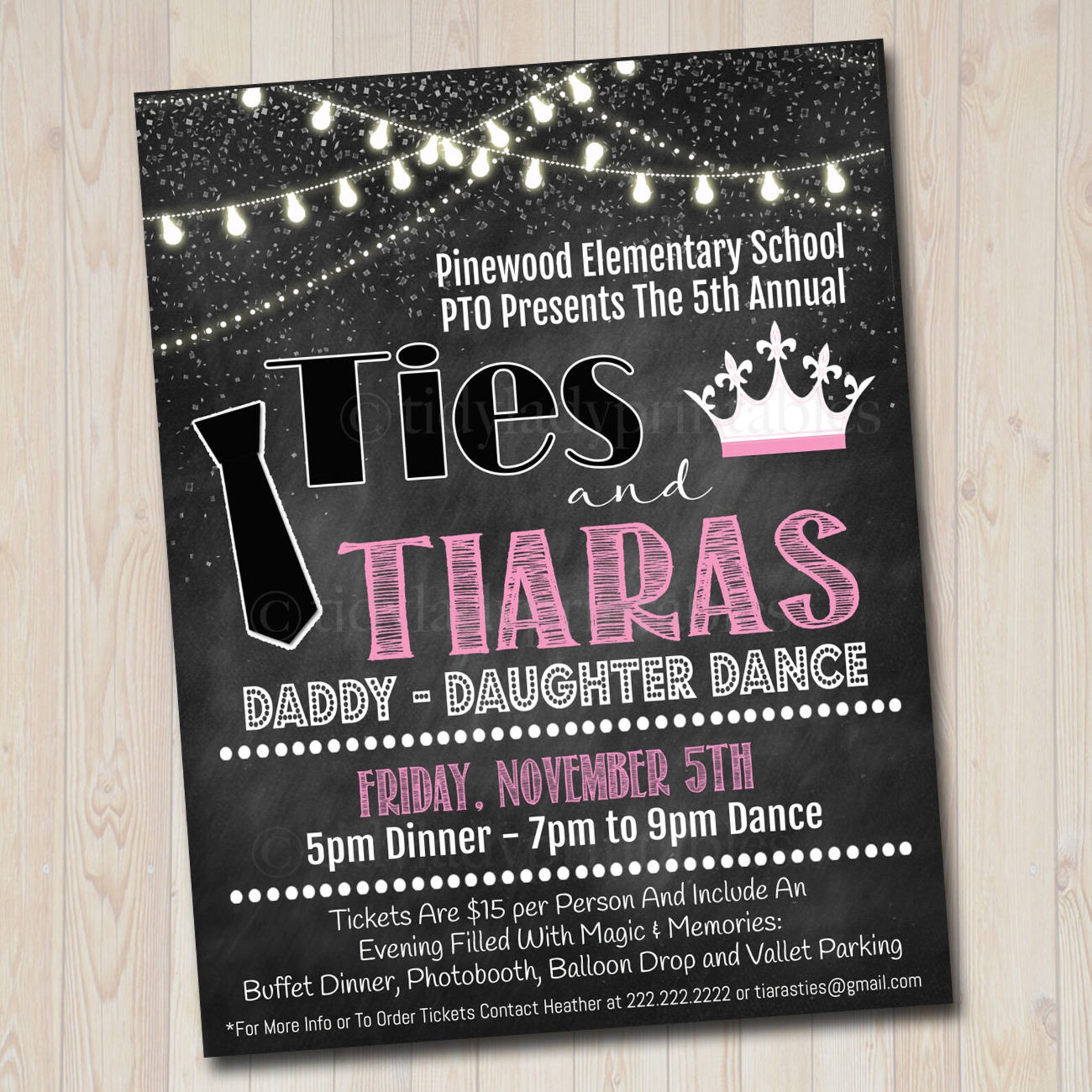 EDITABLE Daddy Daughter Dance Set School Dance Flyer Party - Etsy Canada