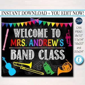 Band Teacher Classroom Door Sign, Printable Music Classroom Decor ...