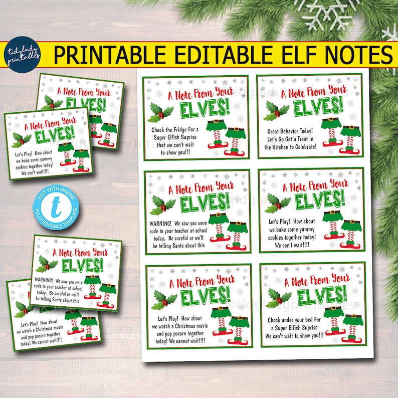 Printable Elf Notes A Note From the Elves Elf Prop Ideas - Etsy
