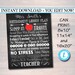 EDITABLE Teacher Retirement Gift, Chalkboard Printable Teacher Poster ...