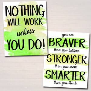 SET OF 12 Inspirational Watercolor Printable Posters School Counselor ...