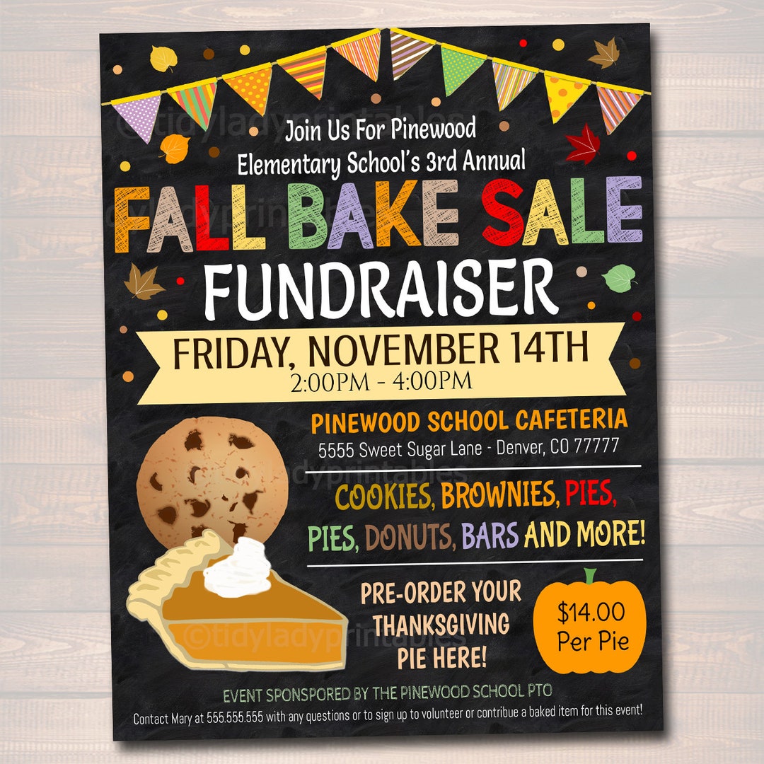 EDITABLE Fall Bake Sale Flyer, Festival Fall Harvest Flyer/poster ...