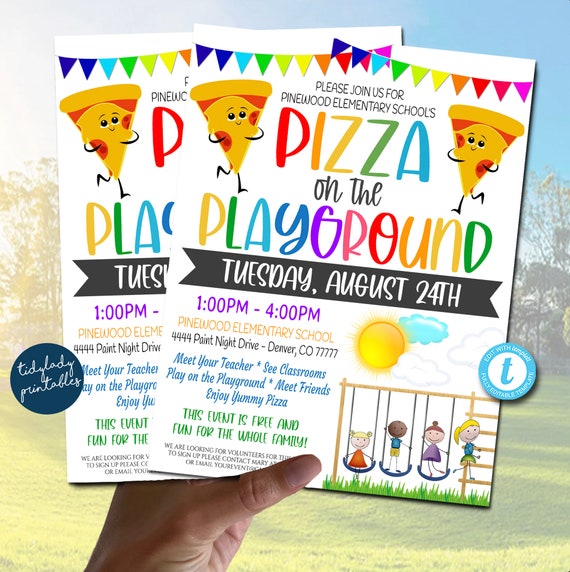 Pizza on the Playground Flyer, Back to School Meet the Teacher ...