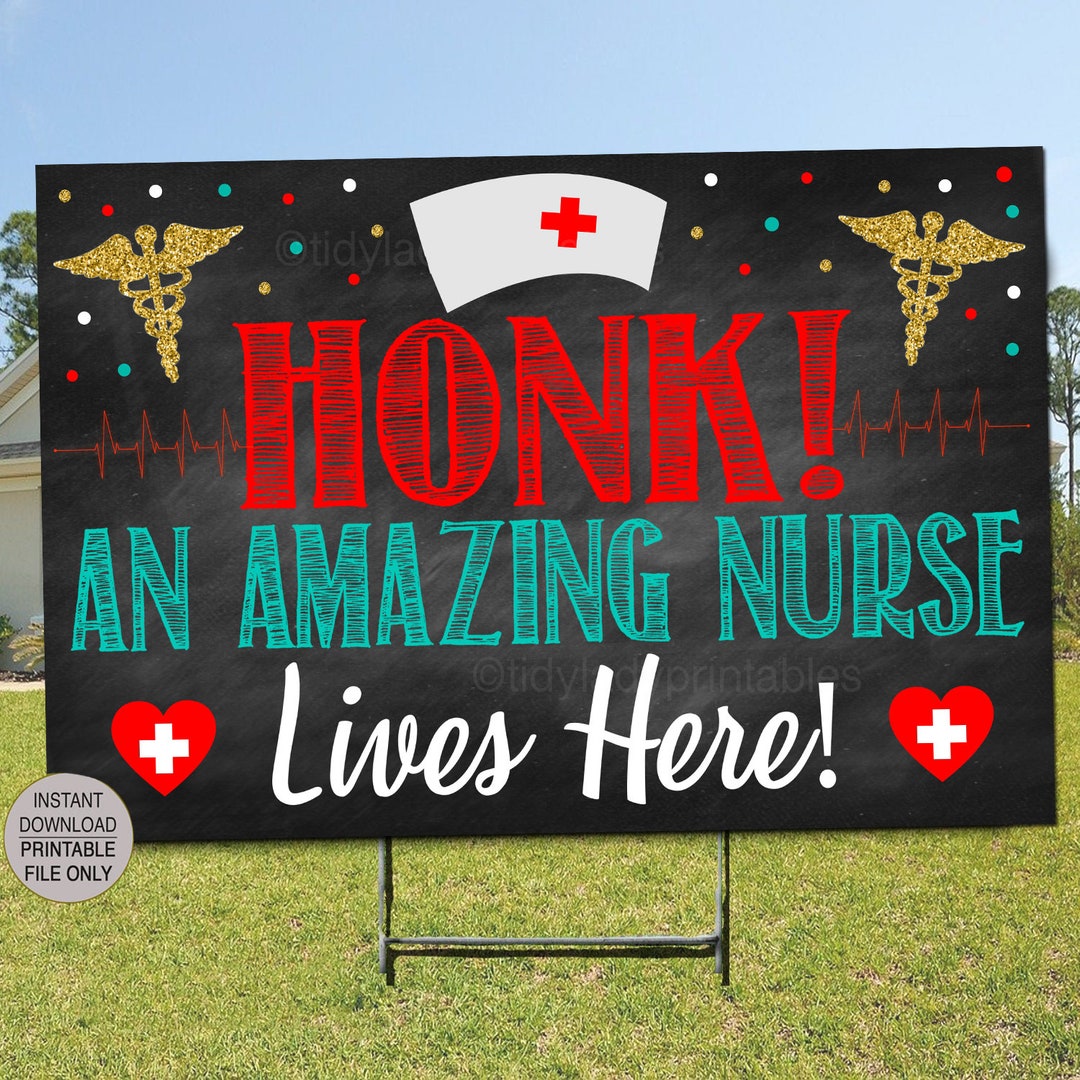 Printable Nurse Yard Sign, National Nurses Week Gift, Nurse ...
