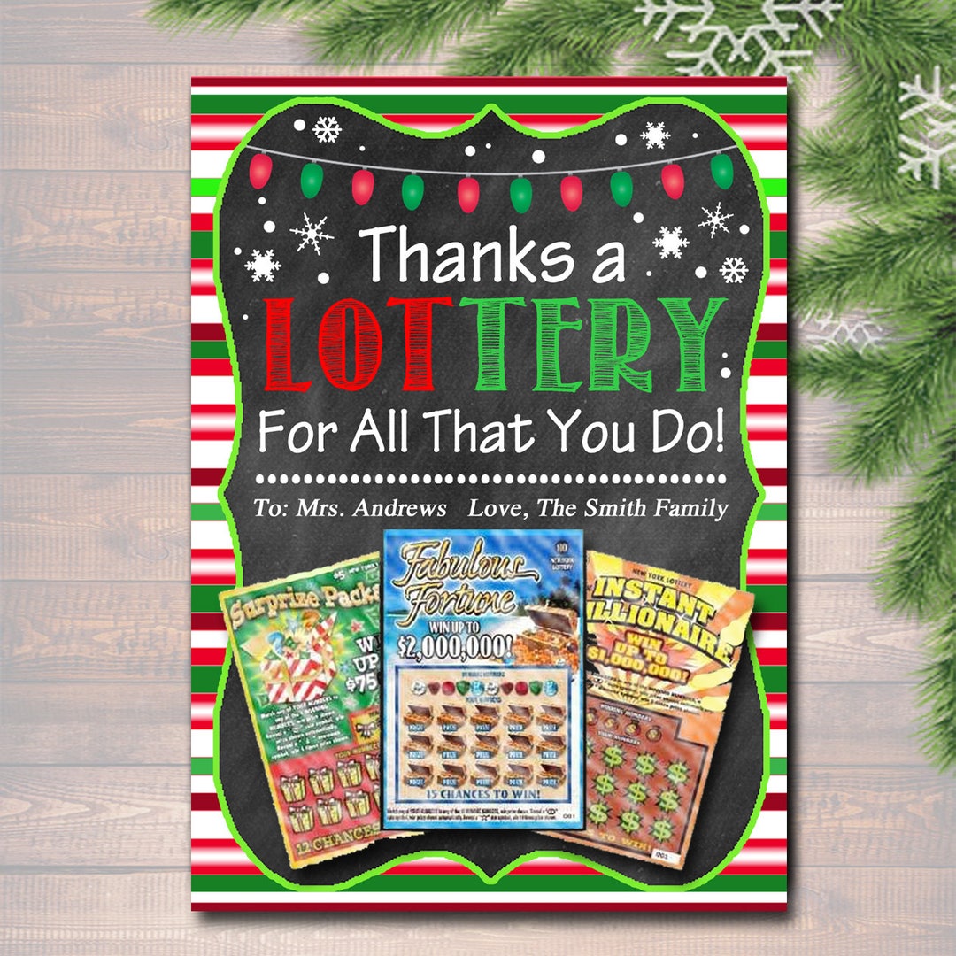 Christmas Lottery Gift Card Holder Printable, Thank You a Lottery ...