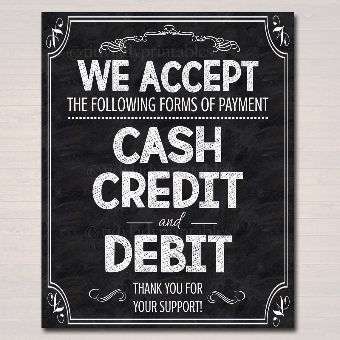 PRINTABLE Credit Card Sign Fundraising Booth Bake Sale - Etsy