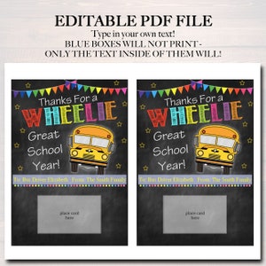 Editable Bus Driver Gift Card Holder: End of School Year Thank You ...