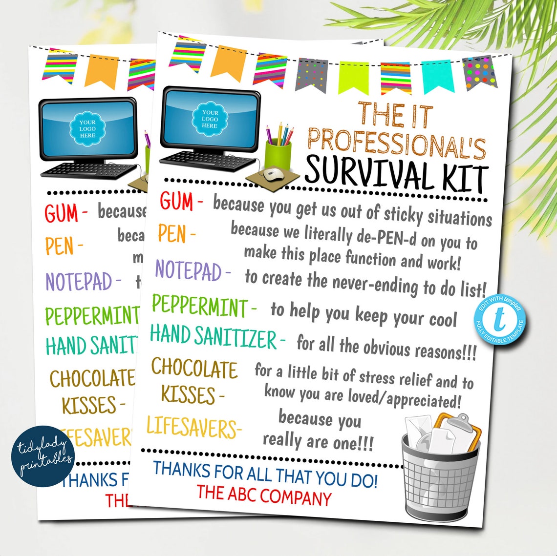 IT Professional Survival Kit Gift Tags Technology - Etsy