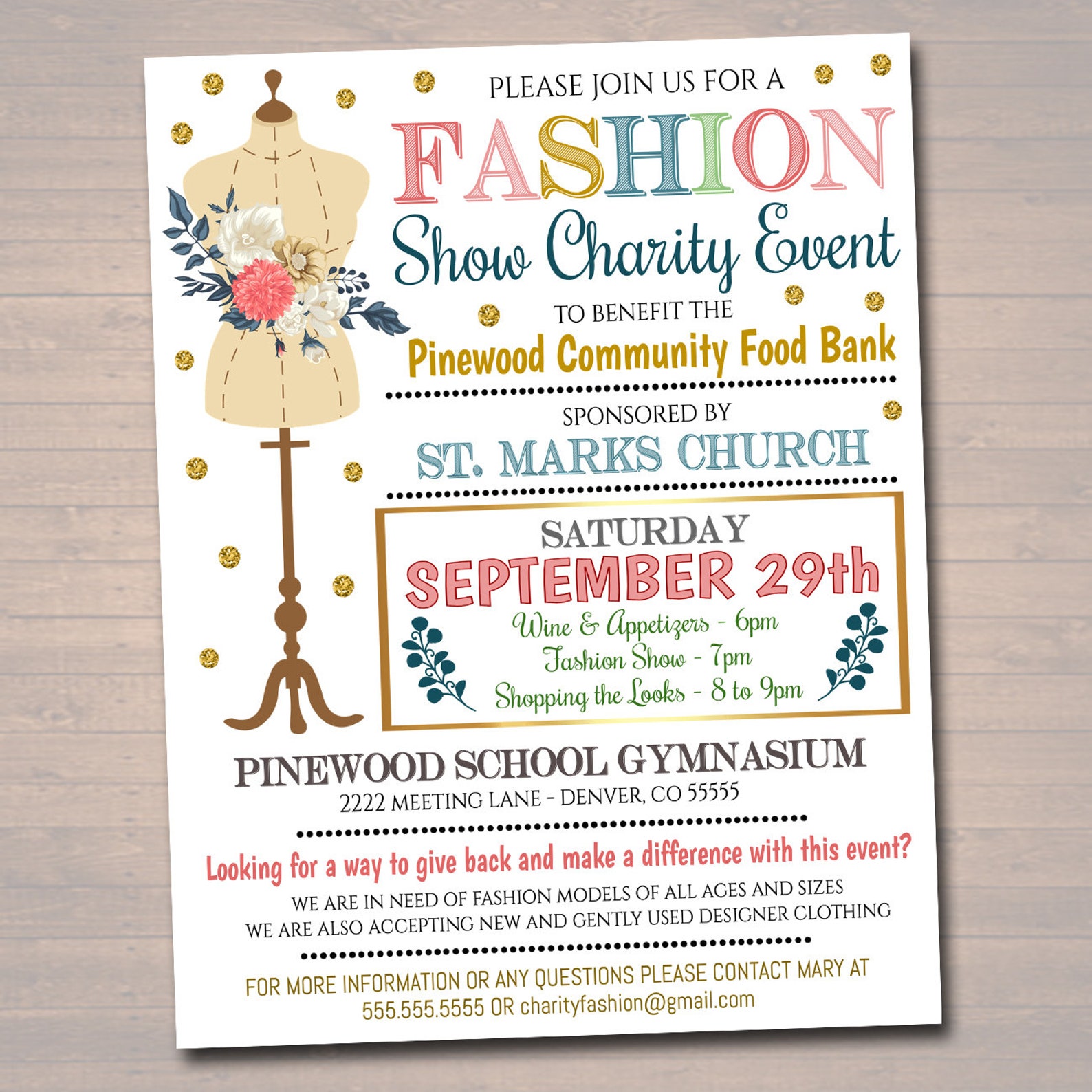 EDITABLE Fashion Show Flyer Spring Summer Boutique Show - Etsy