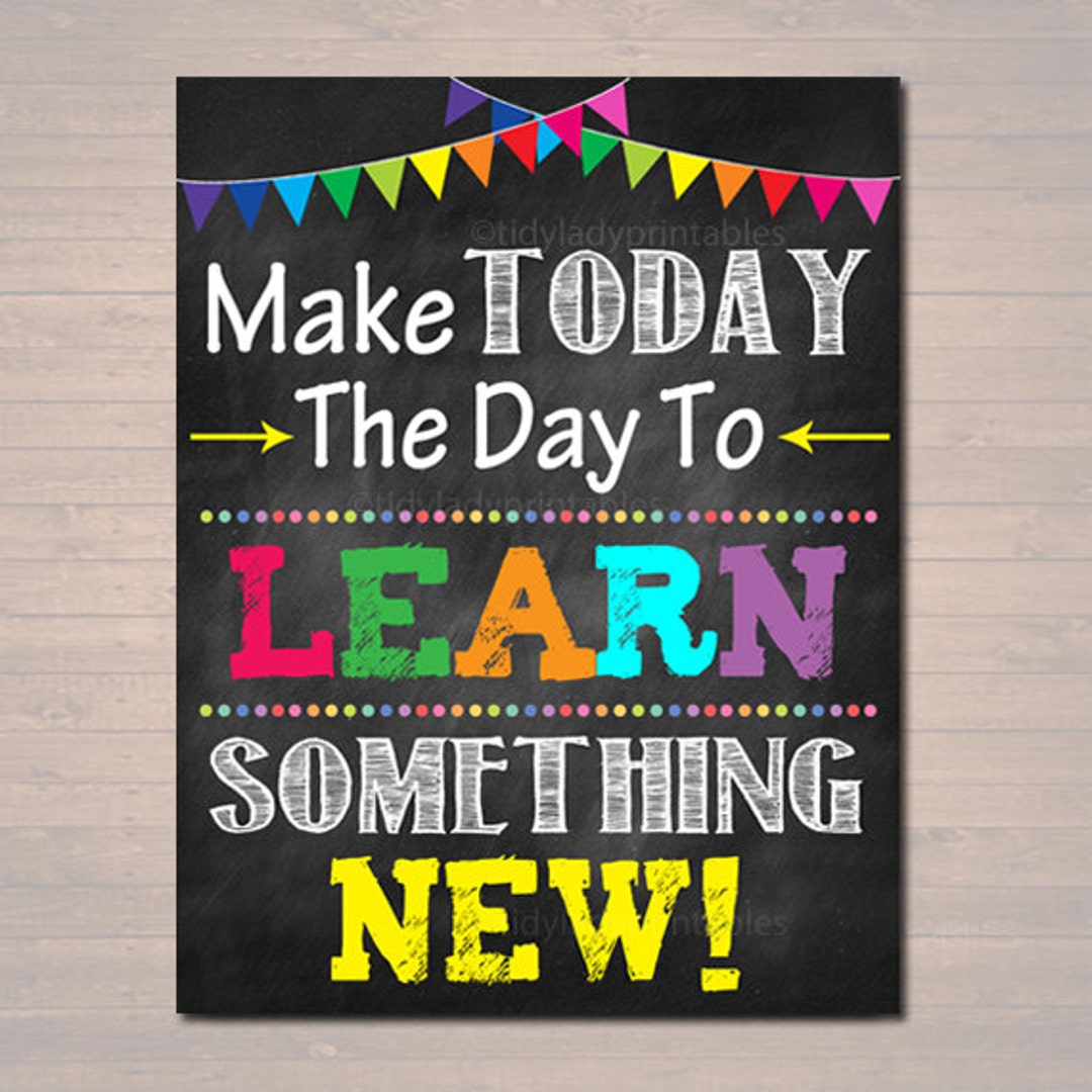 Classroom Chalkboard Art Print: Motivational School Poster (digital ...