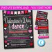 EDITABLE Valentine's Day Dance Set School Dance Flyer | Etsy
