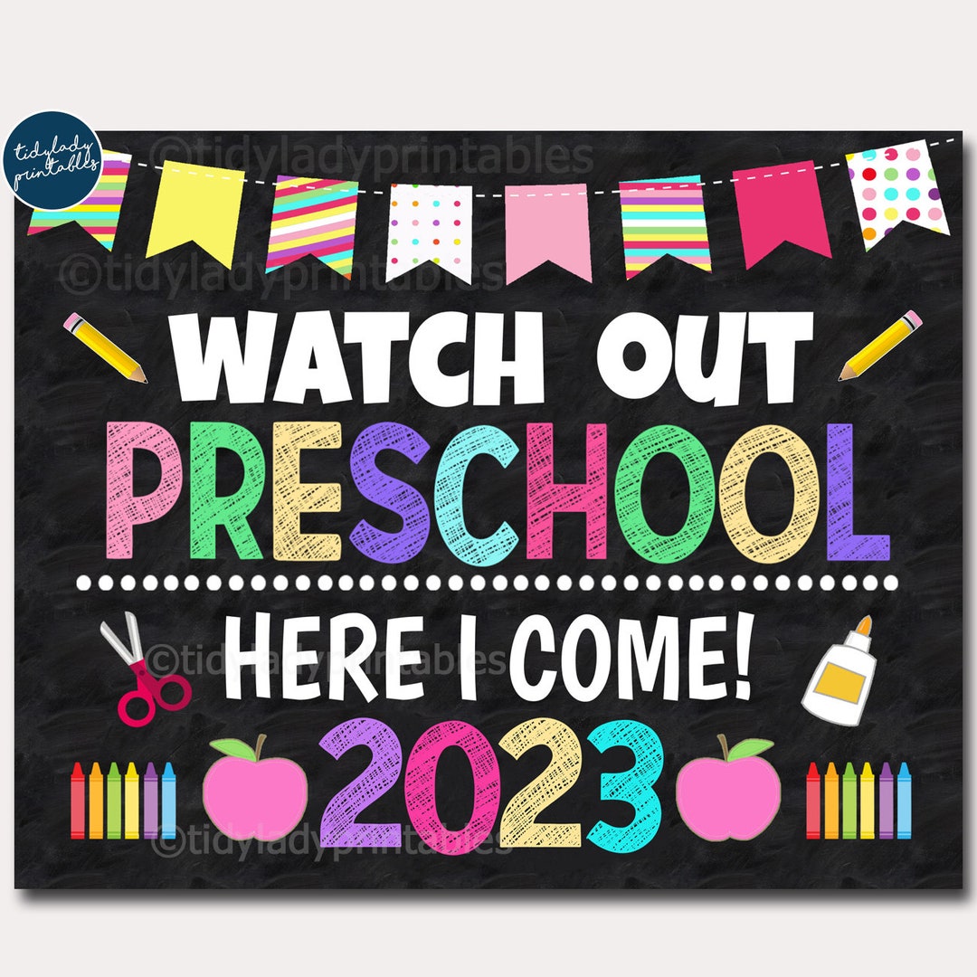 Watch Out Preschool Here I Come Back to School Printable - Etsy