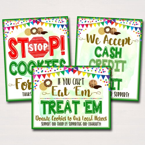 Cookie Booth Sign Cookies Sold Here Printable Cookie Drop | Etsy