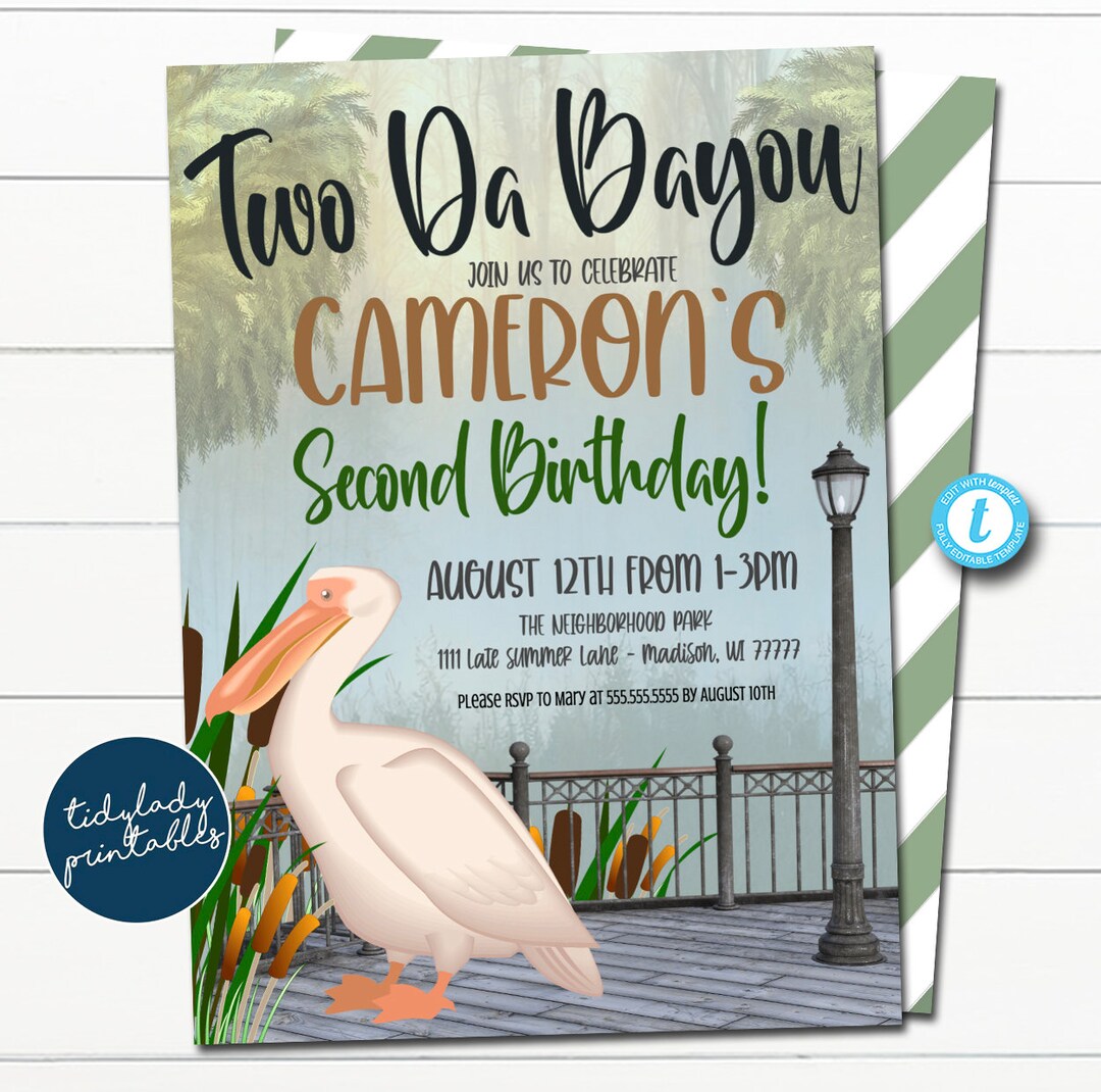 Louisiana Bayou Birthday Party Invitation, Bayou Theme Invite, Kids ...