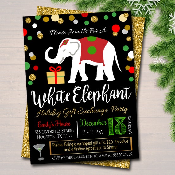 White Elephant Party Invitation Wording