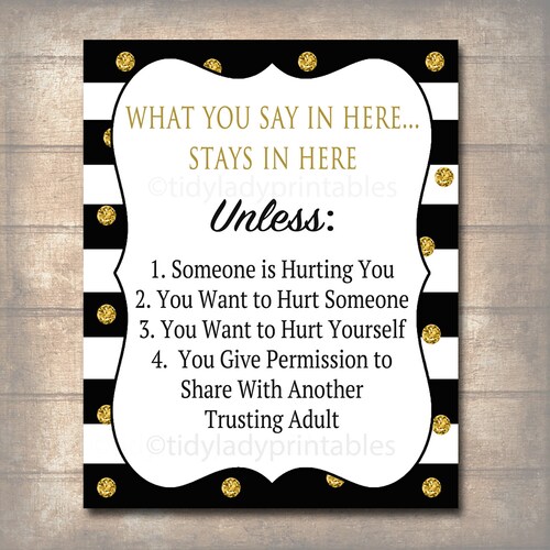 Confidentiality Sign Counseling Office Sign What You Say in - Etsy