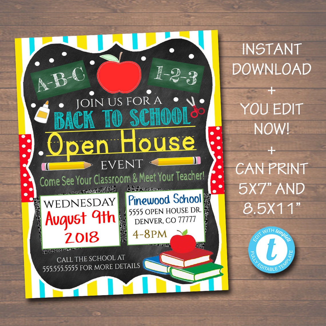 EDITABLE School Open House Flyer Printable PTA PTO Flyer - Etsy