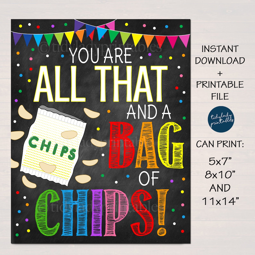 Chips Appreciation Sign, Staff Employee Nurse Teacher Volunteer ...