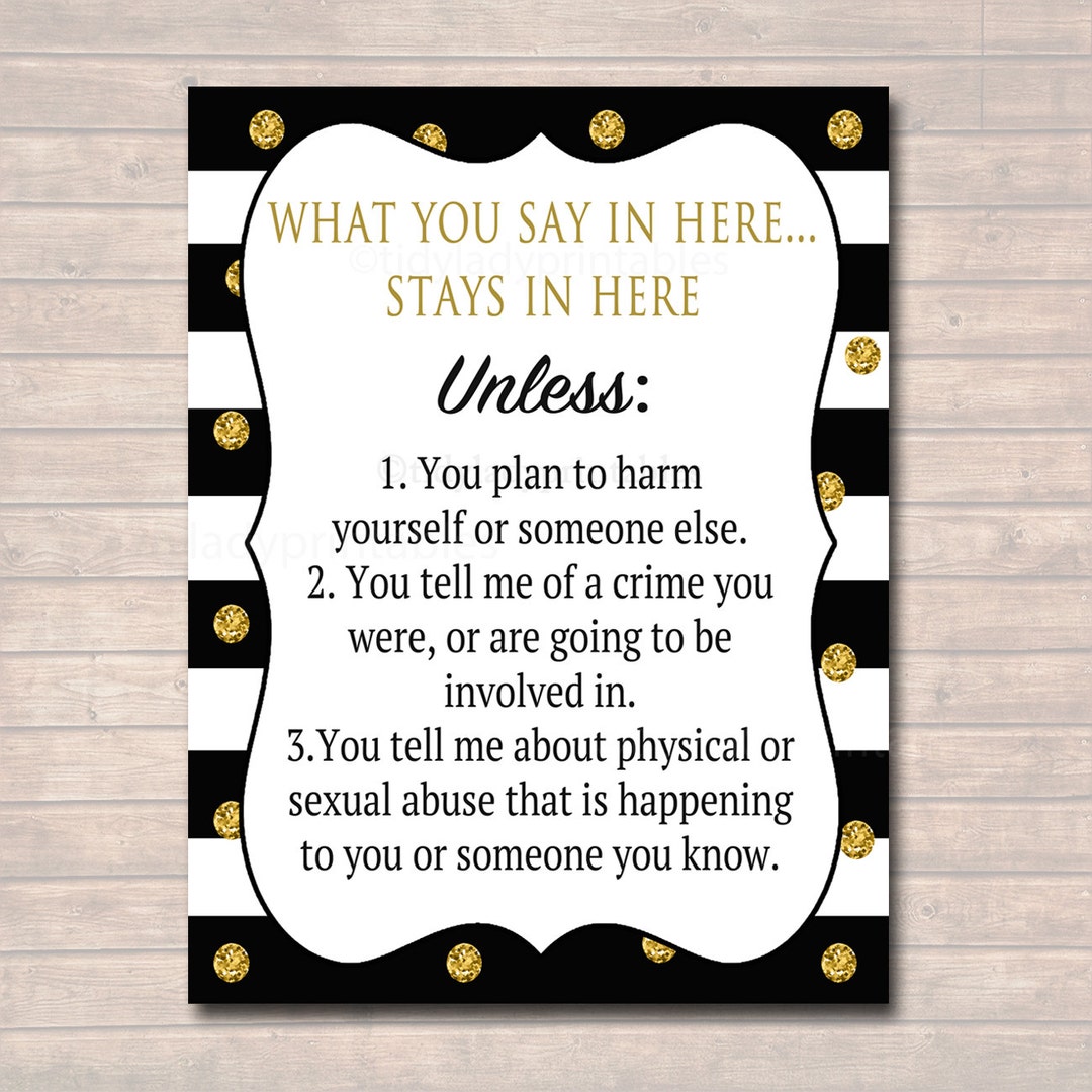 Confidentiality Poster: Counselor Office Decor (digital Download) - Etsy
