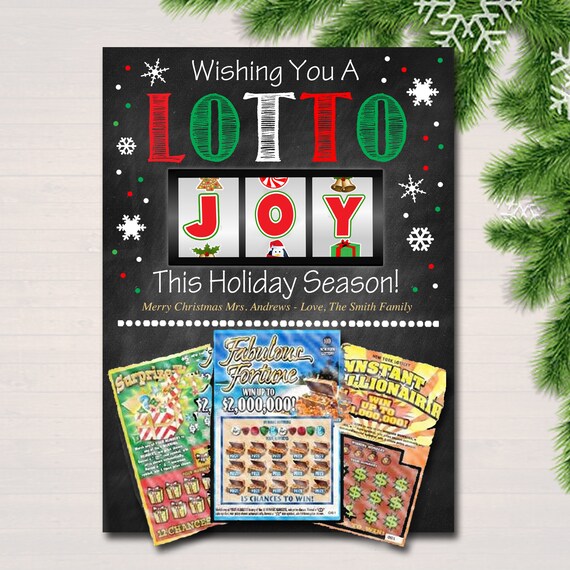 Christmas Lottery Gift Card Holder Printable, Wishing You a Lotto Joy ...