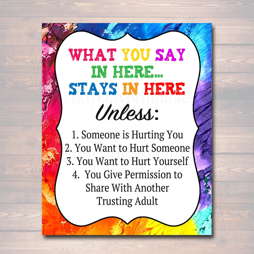 Counseling Office Confidentiality Poster: Therapist Decor (digital ...