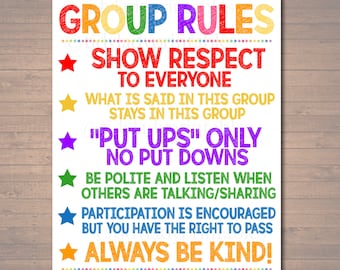 Group Rules Poster - Etsy UK