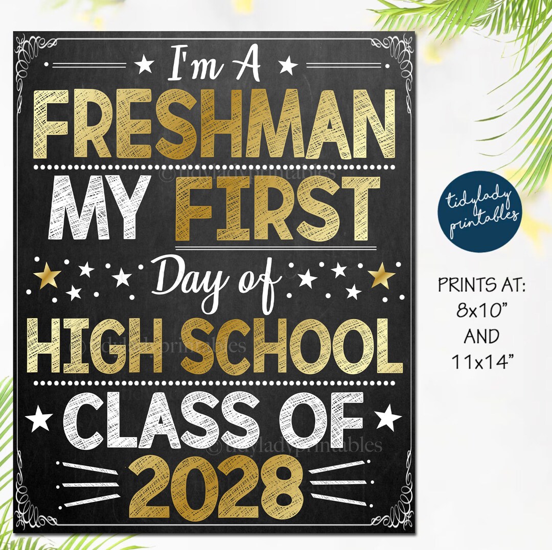 First Day of High School Sign First Day of 9th Grade Sign First Day of ...