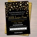EDITABLE Prom Dance Invitation. Starry Night, Gold Glitter an Evening Under the Stars High ...