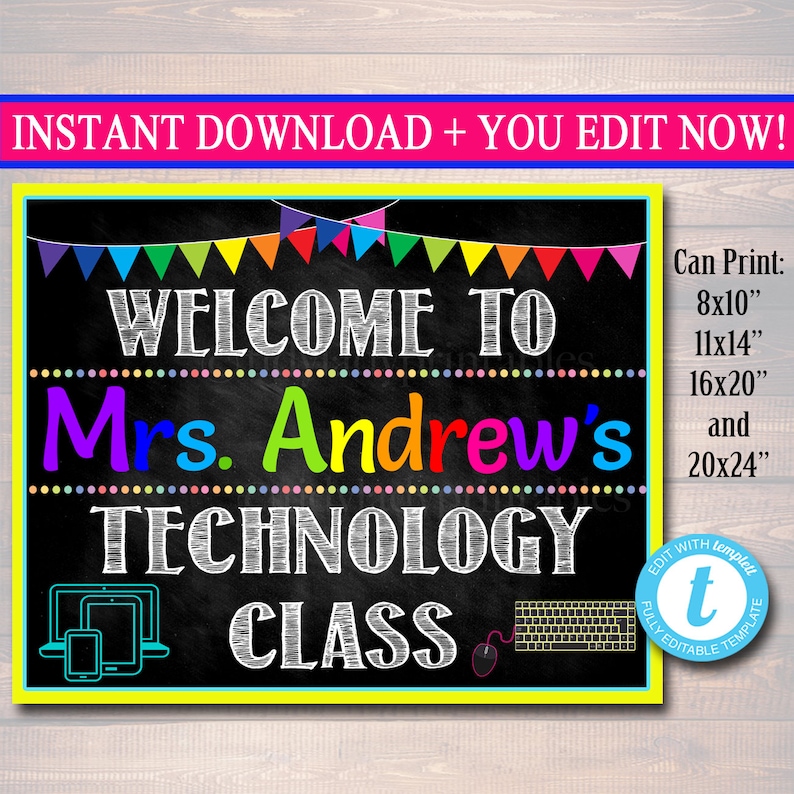 Custom IT Teacher Sign: Computer Lab Decor (digital Download) - Etsy