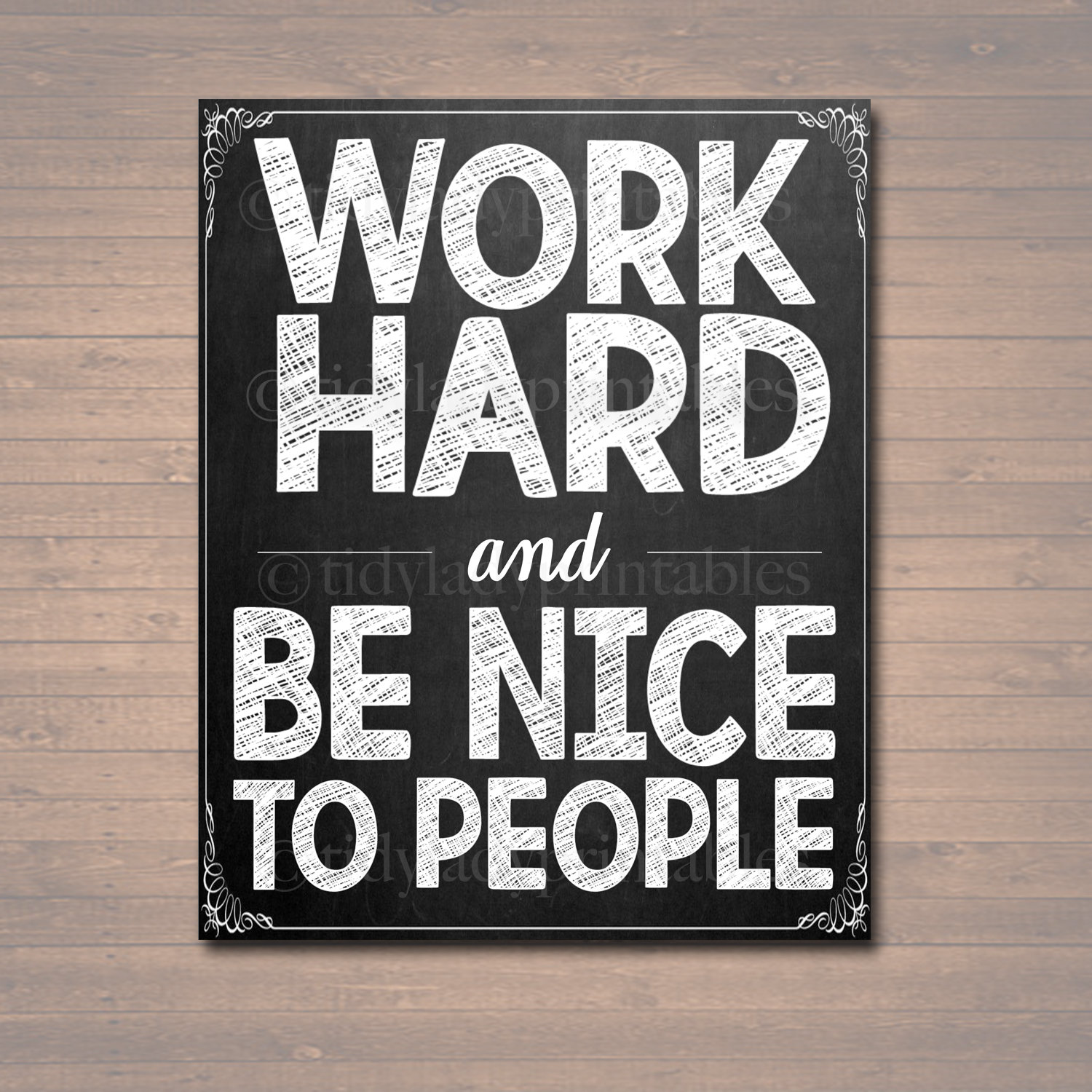 Classroom Rules Poster: Work Hard, Be Nice (instant Download) - Etsy ...
