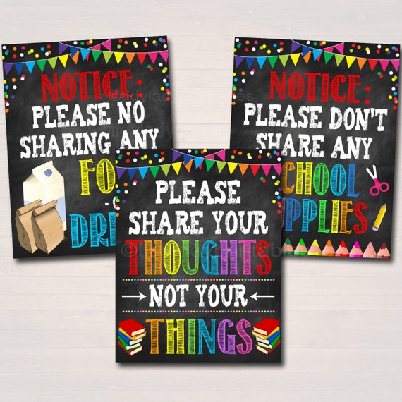 School Health Safety Poster Set, Classroom Teacher Guidelines, Share ...