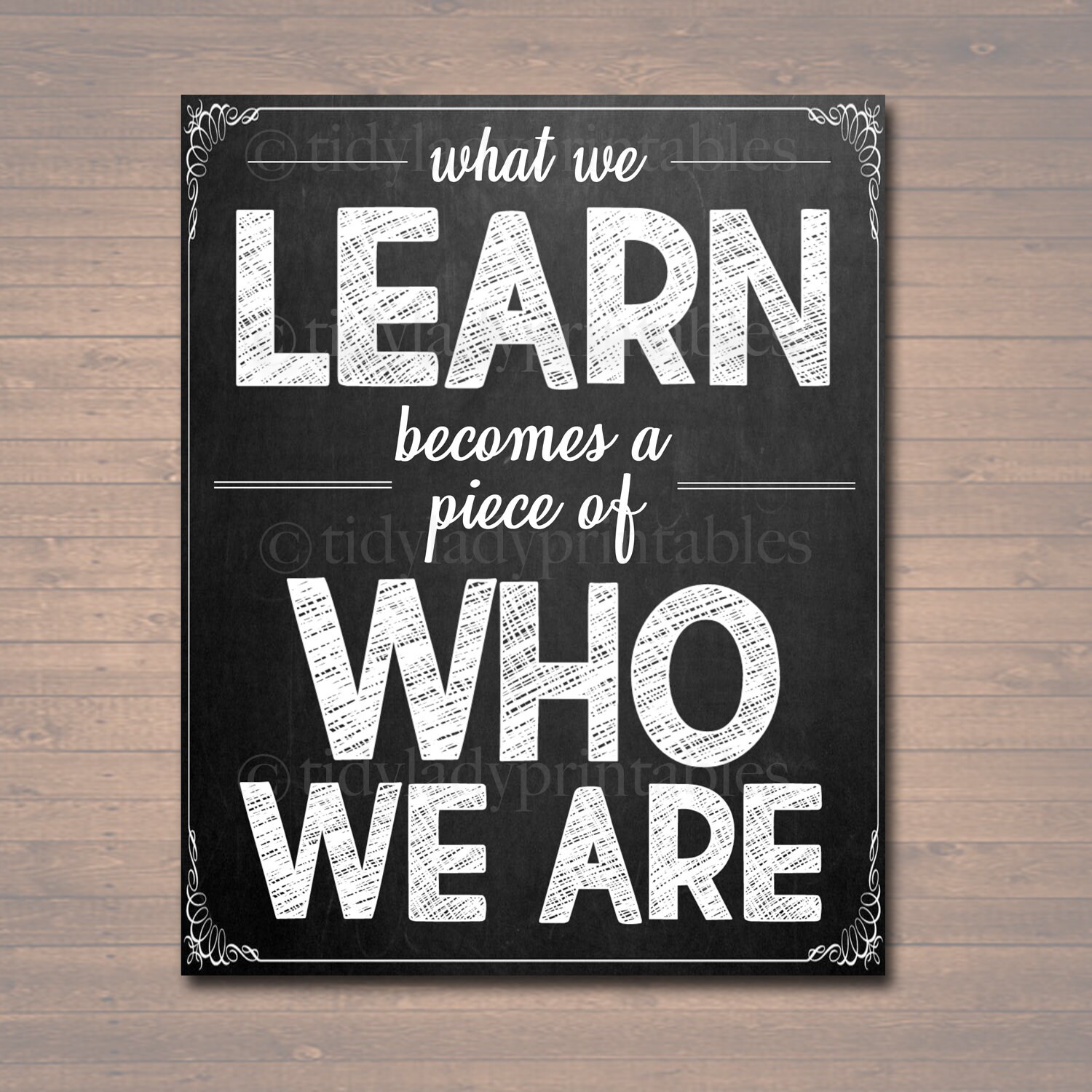 Classroom Quote Poster: What We Learn, Chalkboard Style (digital ...