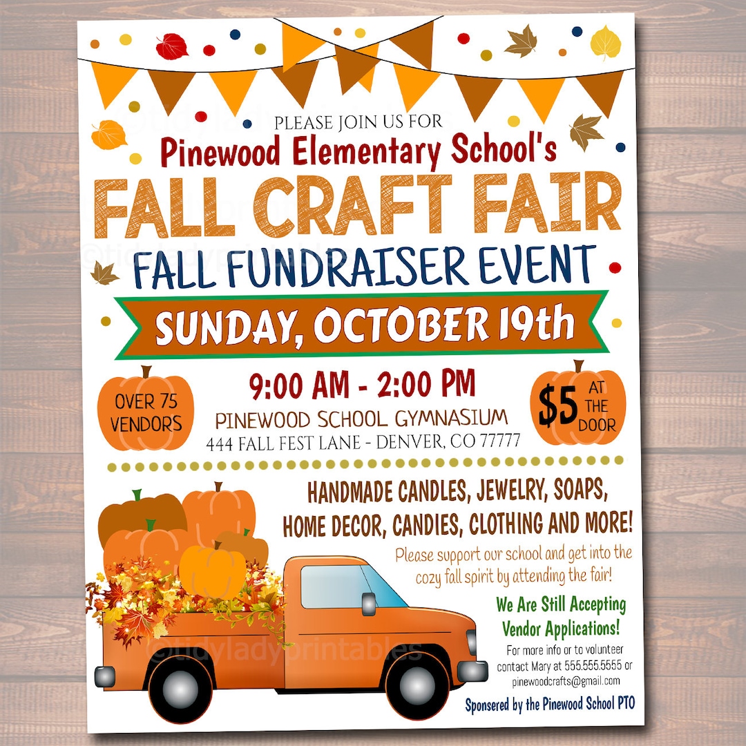 Editable Fall Craft Fair Flyer: Harvest Festival, Halloween Event ...