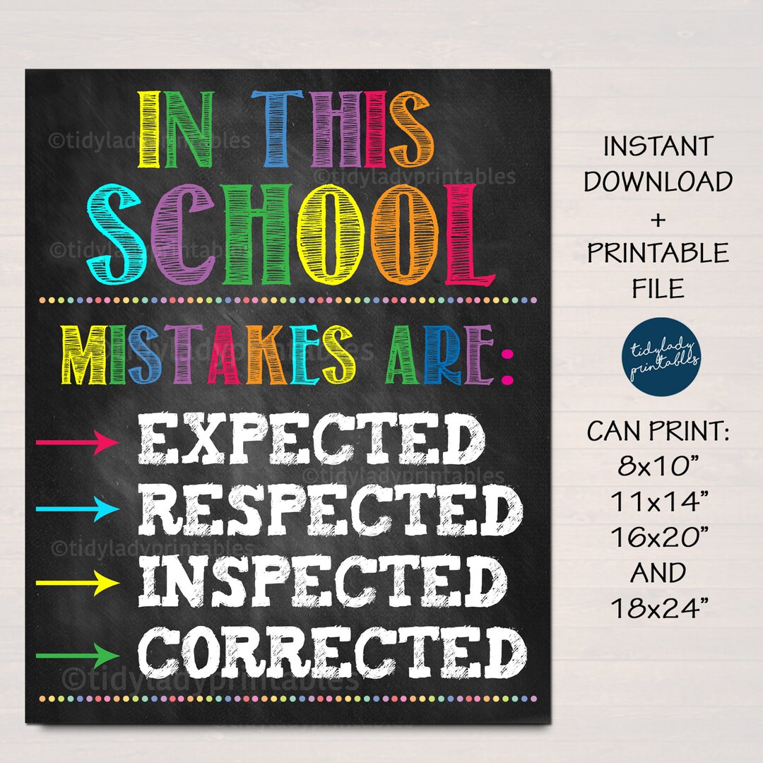 Classroom Decor, Mistakes Are Proof You're Trying Poster, Classroom ...