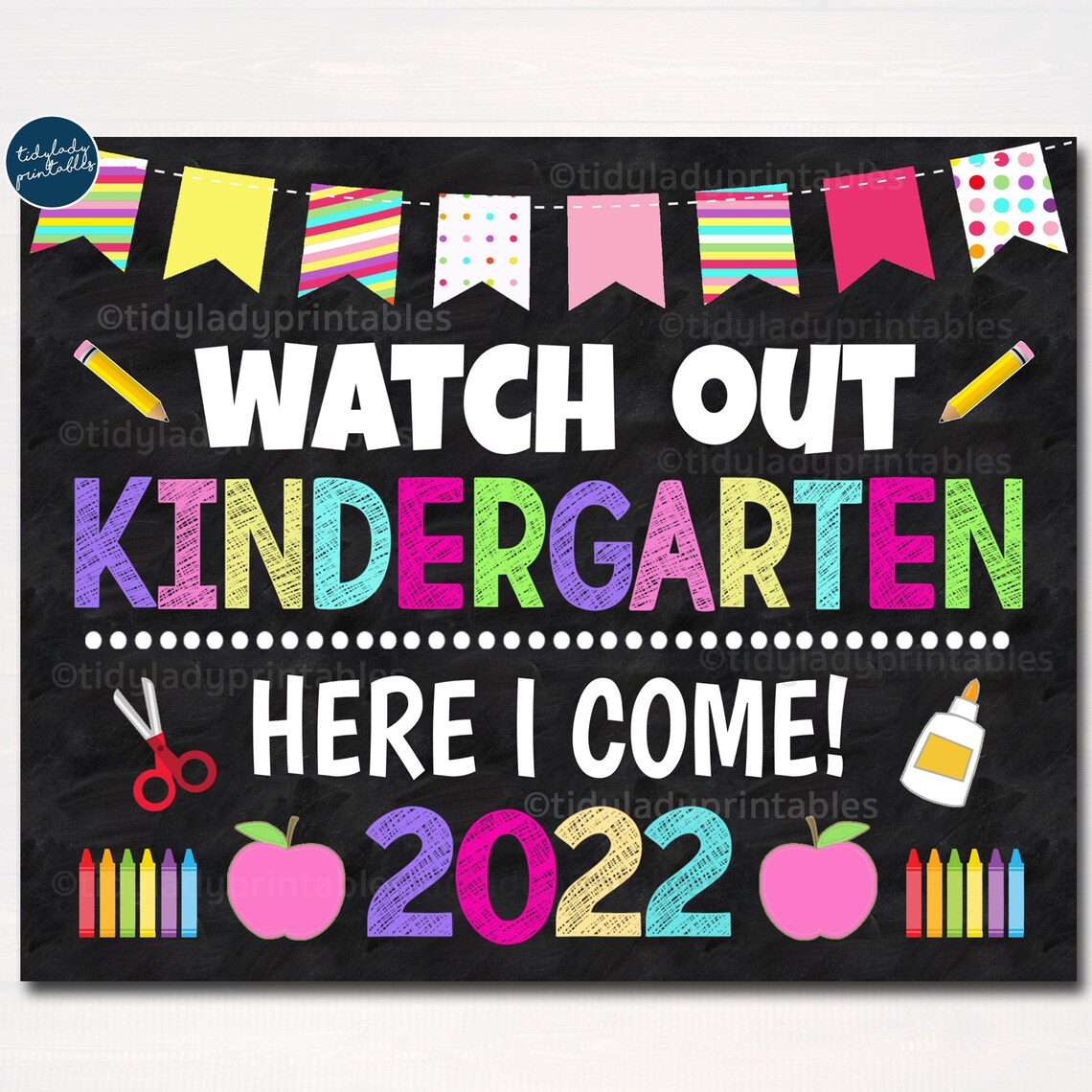 Watch Out Kindergarten Here I Come Back to School Printable - Etsy