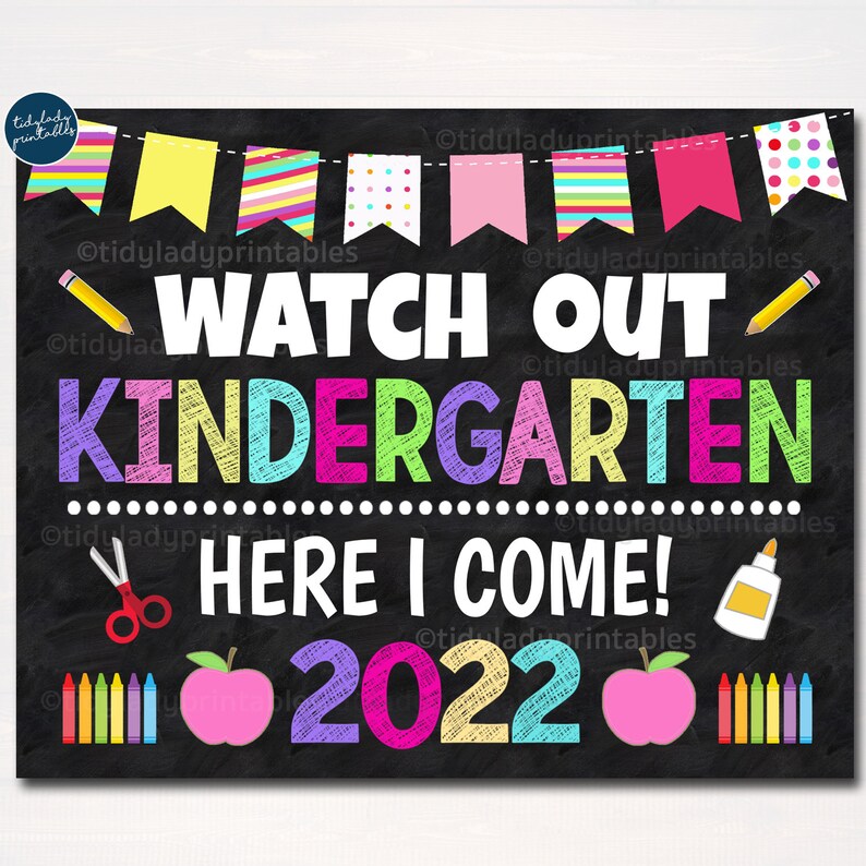 Watch Out Kindergarten Here I Come Back to School Printable - Etsy