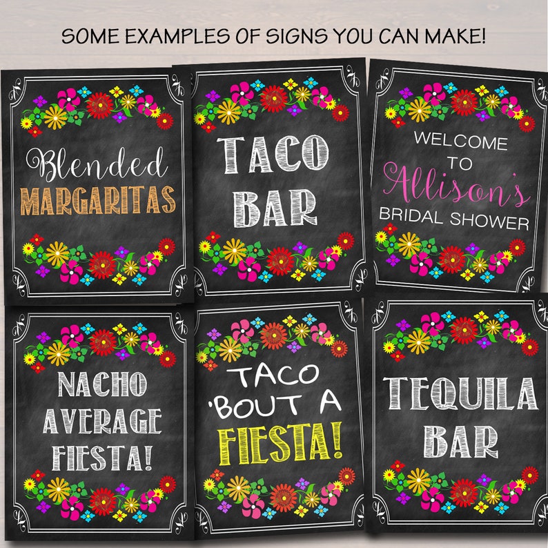 Editable Fiesta Signs Printable Mexican Theme Party Decor - Etsy