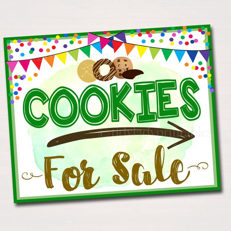 Cookie Booth Arrow Signs: Printable Fundraiser Poster (instant Download ...