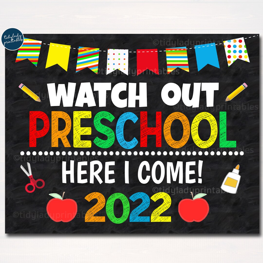 Watch Out Preschool Here I Come Back to School Printable - Etsy