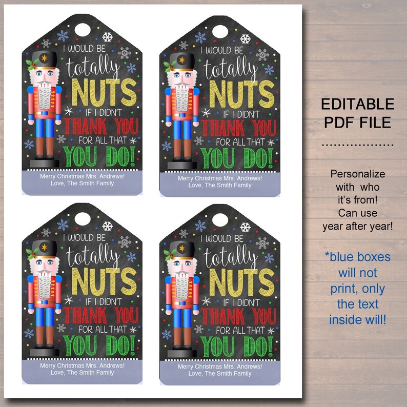 Christmas Nuts Tags Nuts If I Didn't Thank You Holiday - Etsy