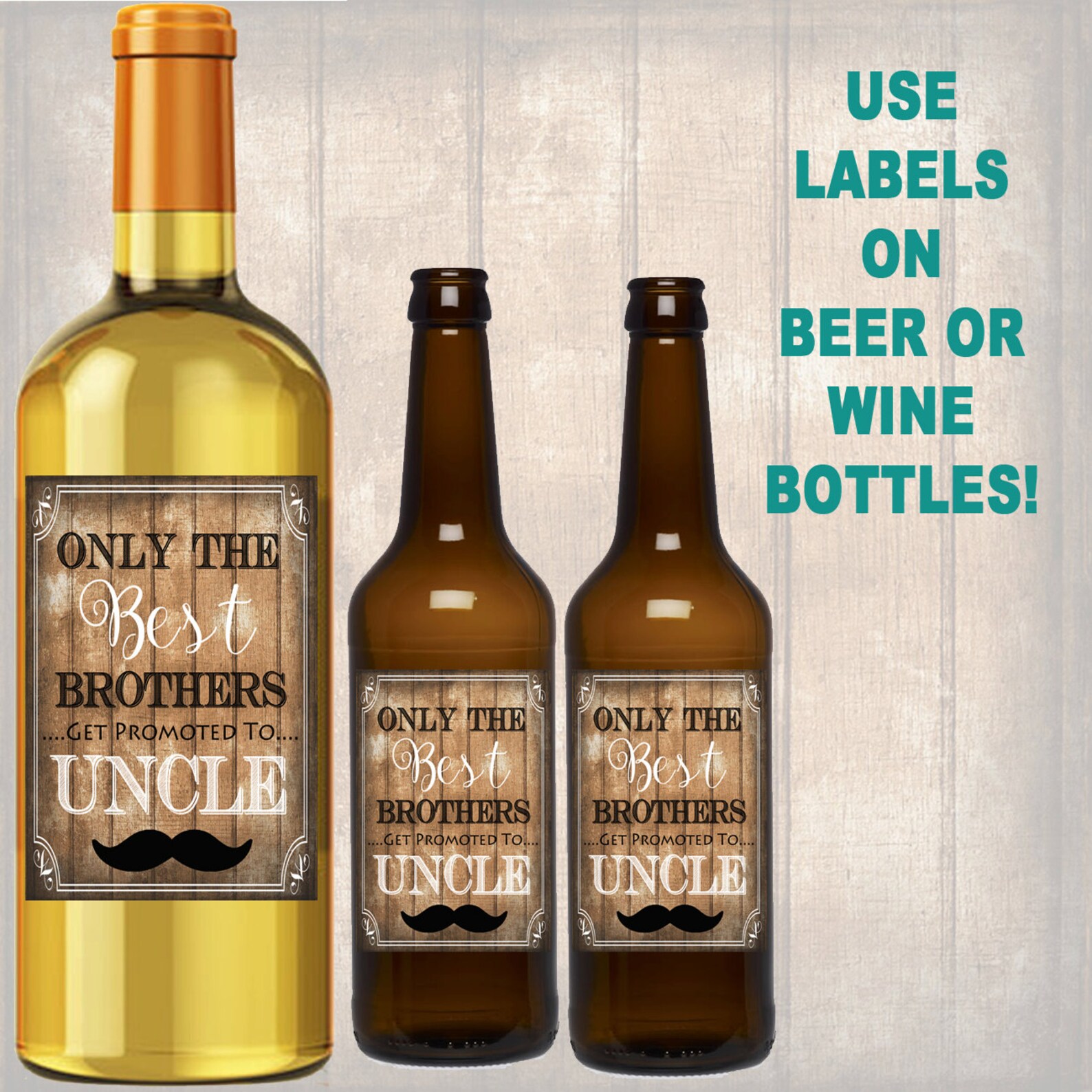 Best Brothers Get Promoted to Uncle Beer & Wine Label - Etsy