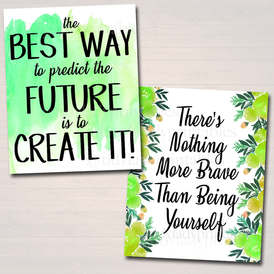 Inspirational Watercolor Posters: Green Classroom Decor (set of 12 ...